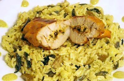 Punjeno belo meso na rižotu sa maslinama — Domaći Recepti